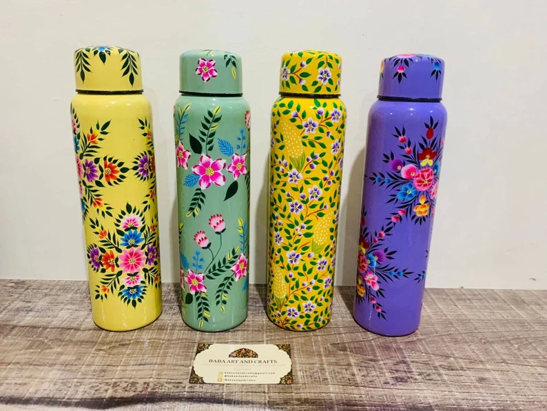 Exquisite Hand-Painted Enamelware: Bottles, Flasks & Mugs | Baba Art ...