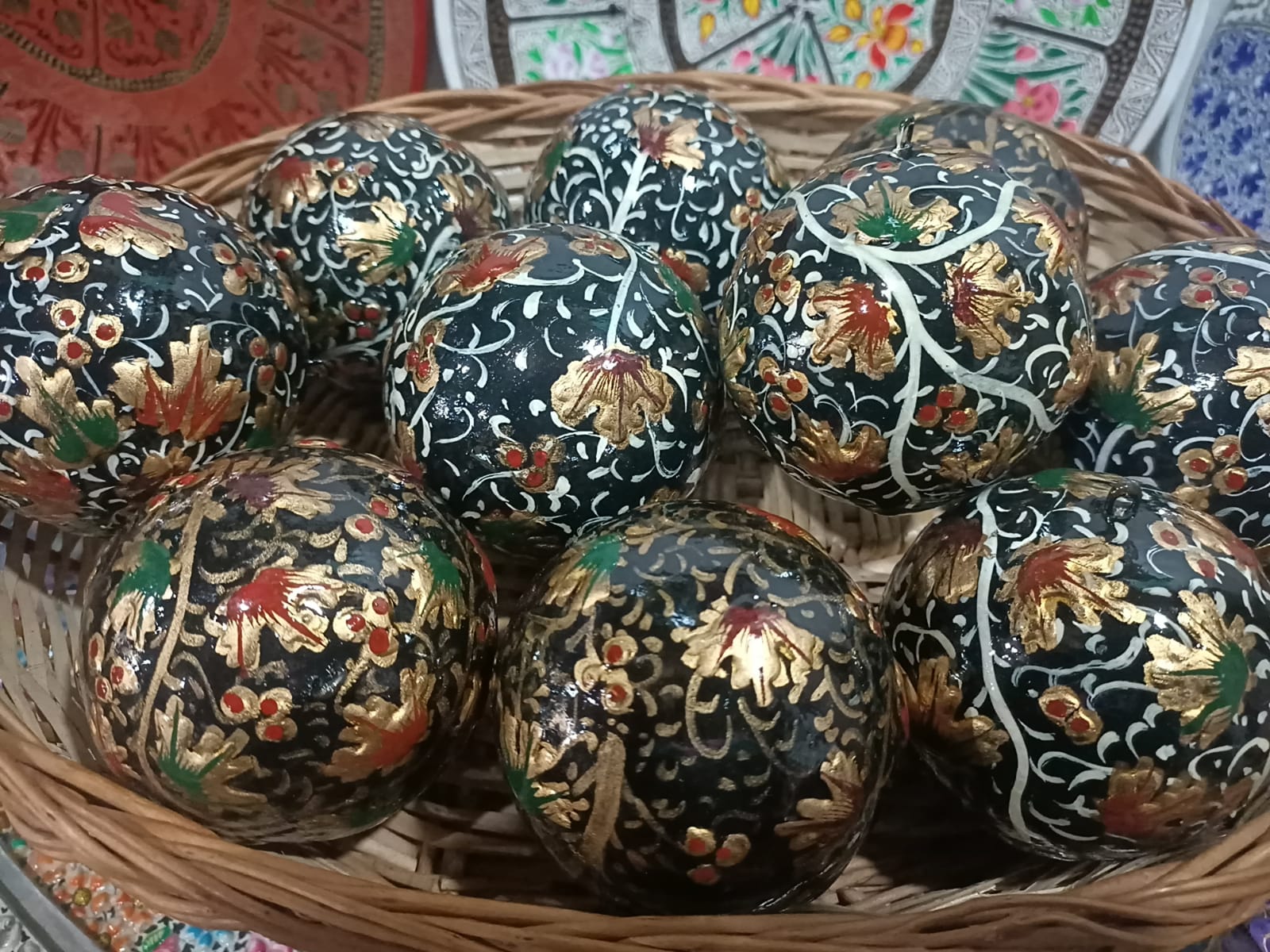 Hand-Painted Christmas Baubles | Set of 5 Balls | Handmade Ornaments ...